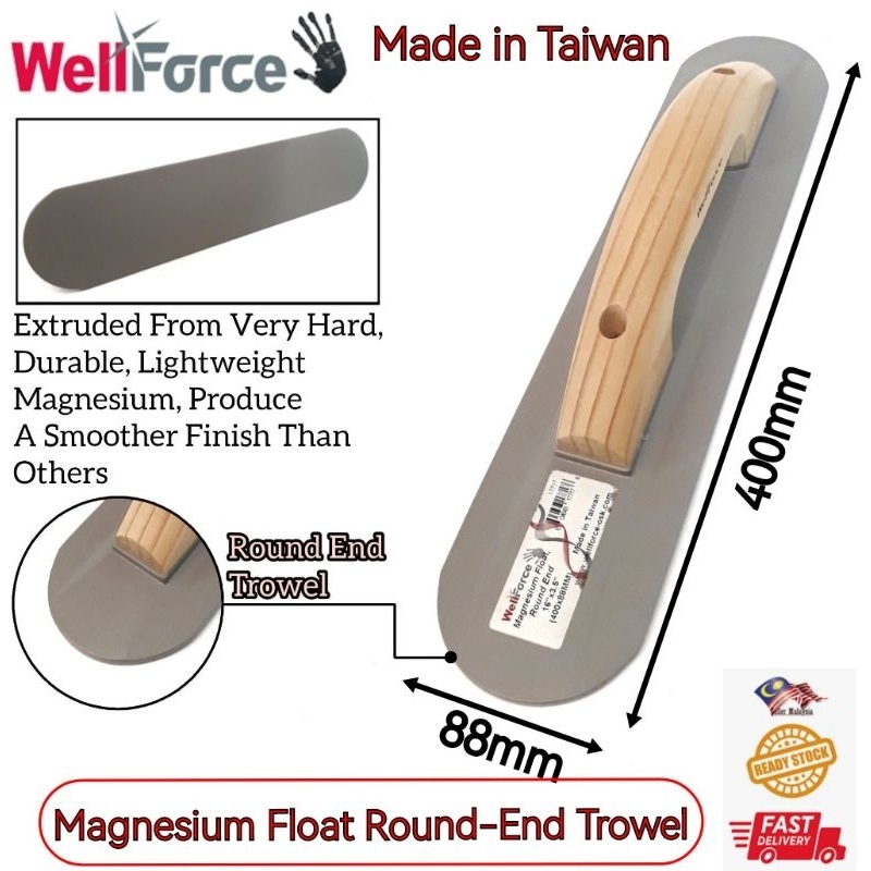 [Made In Taiwan] Wellforce Magnesium Float Trowel With Round End For ...