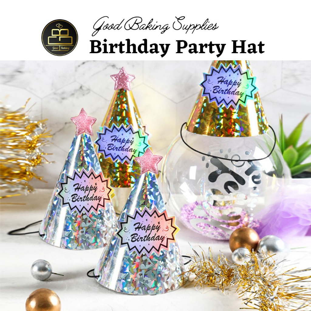 Birthday Party Hat Paper Hat / Bling Shining Topi Hari Jadi / Insta ...