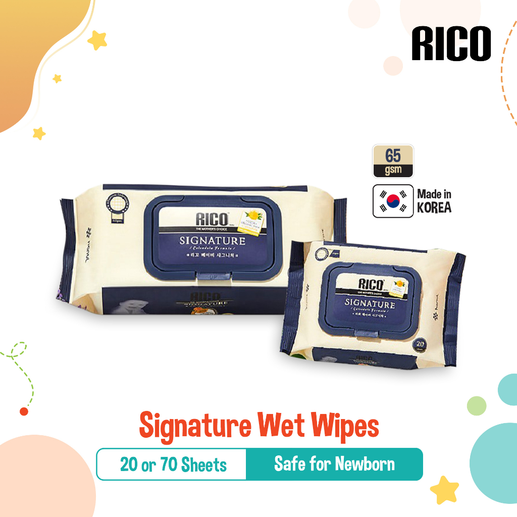 Rico Signature Organic Baby Wet Wipes (20s or 70s), Made in Korea ...