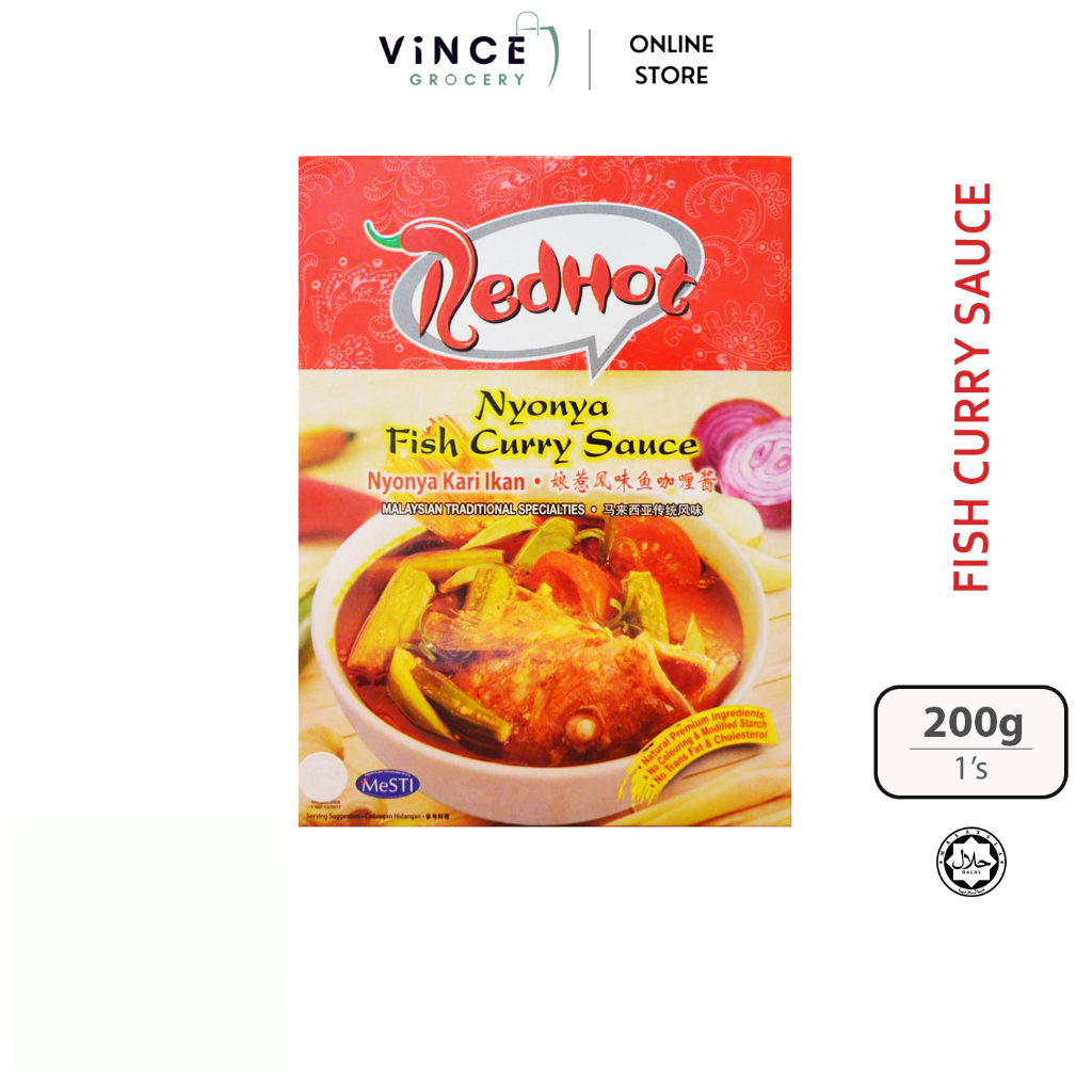 REDHOT Nyonya Fish Curry Sauce · Sos Kari Ikan · 娘惹咖喱鱼酱 | 200G | Shopee ...
