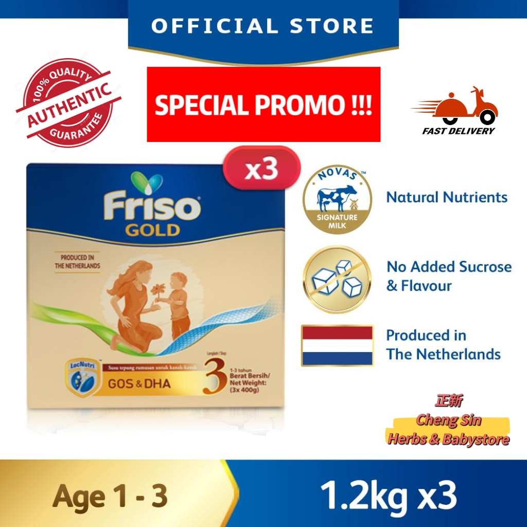 Friso Gold Step3 1.2kg x 3 Milk Formula EXP:03/26 | Shopee Malaysia