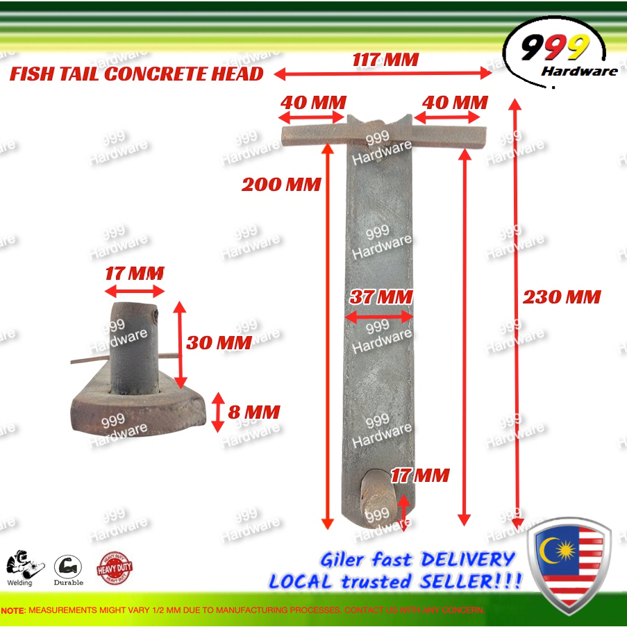 999 FISH TAIL CONCRETE HEAD / POST SUPPORT / FRAME CRAMP TIE /WALL TIES ...