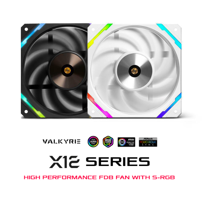 # VALKYRIE X12 Series RGB 120mm RGB Fan # [BLACK/WHITE] | Shopee Malaysia