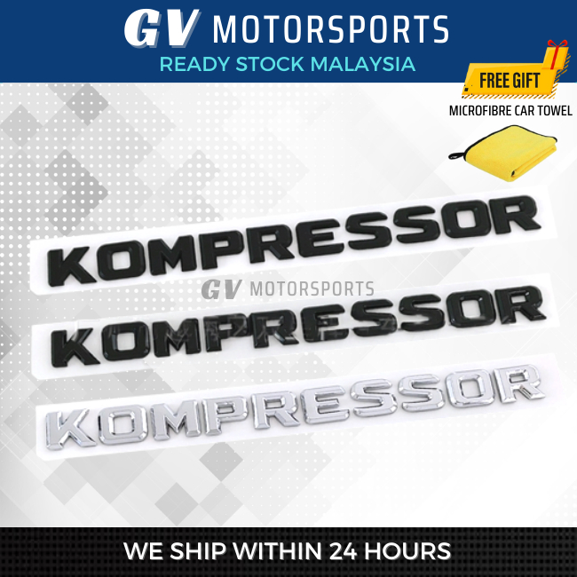 READY STOCK Mercedes-Benz Kompressor logo Car Rear Trunk Body Decal ...