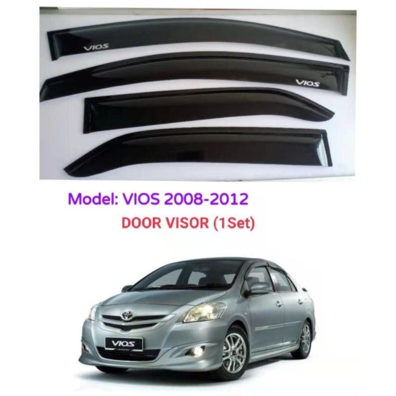 Toyota Vios 2008-2012 door visor airpress small big door visor | Shopee ...