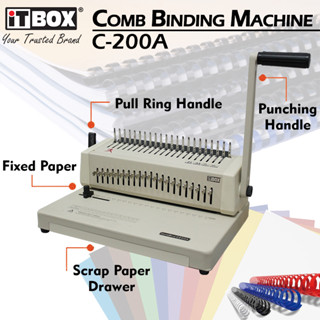 iTBOX Comb Binding Machine C200A | Heavy Duty Comb Binder |A4 Paper ...
