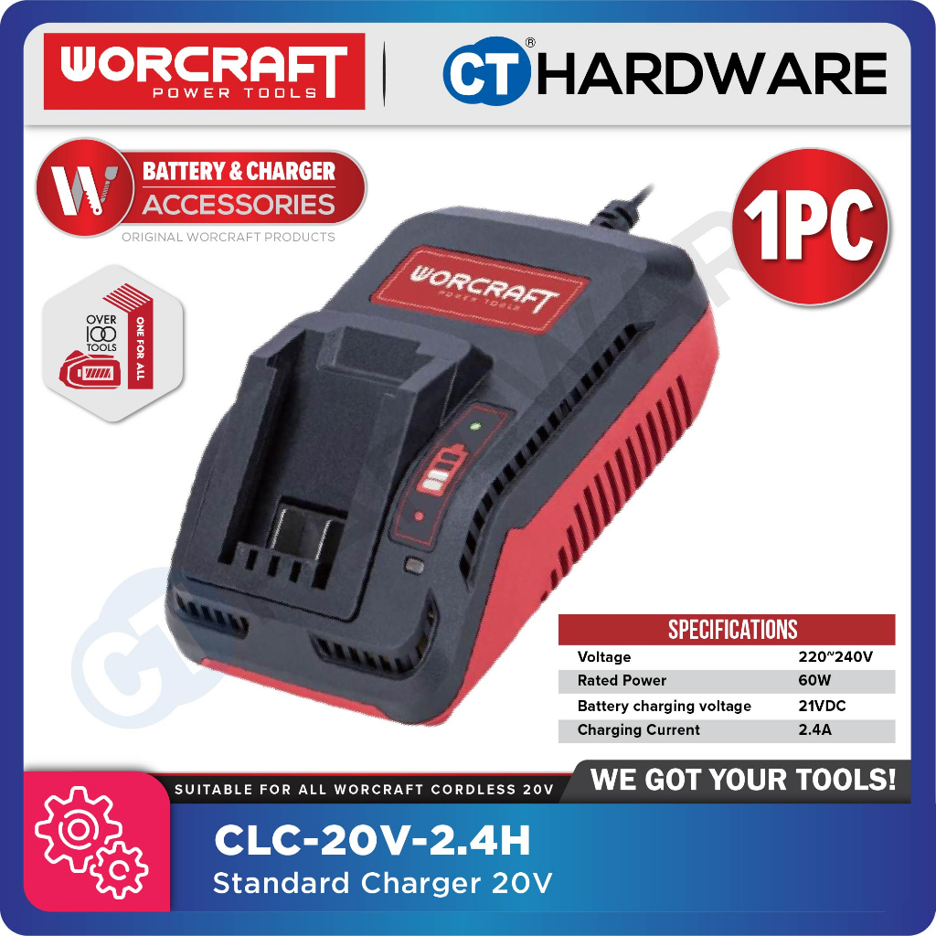 WORCRAFT CLC-20V-2.4H BATTERY CHARGER 20V | 65W | 21.5V SUITABLE FOR ...