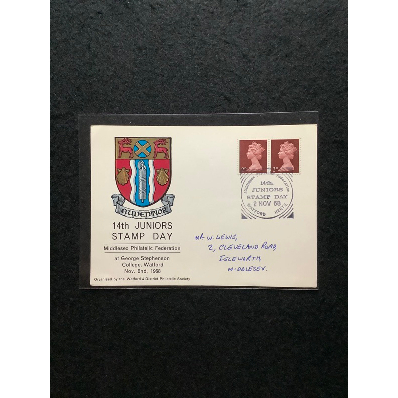 1968 Great Britain Middlesex Philatelic Federation 14th Juniors Stamp ...