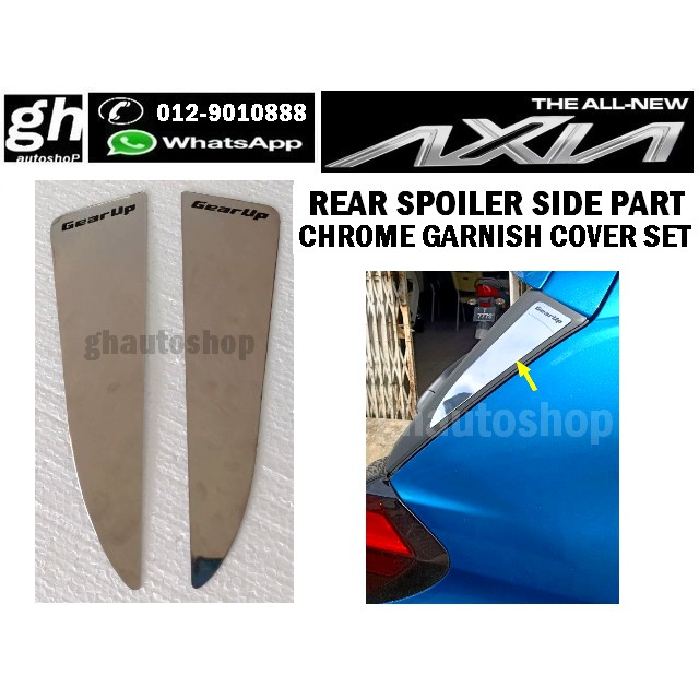 AXIA ( All New Yr 2023 model ) rear spoiler side part chrome garnish ...