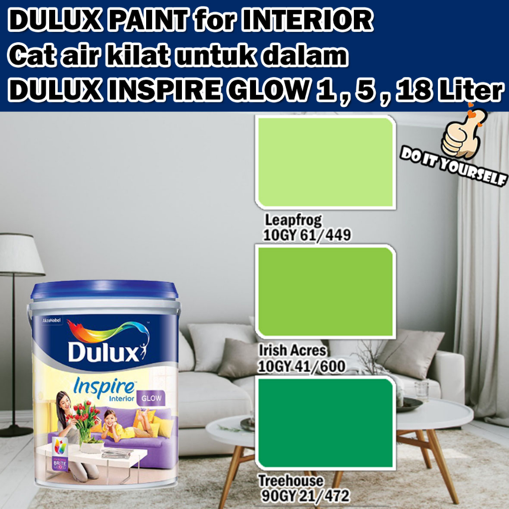 ICI DULUX INSPIRE INTERIOR GLOW 18 Liter Leapfrog / Irish Acres ...