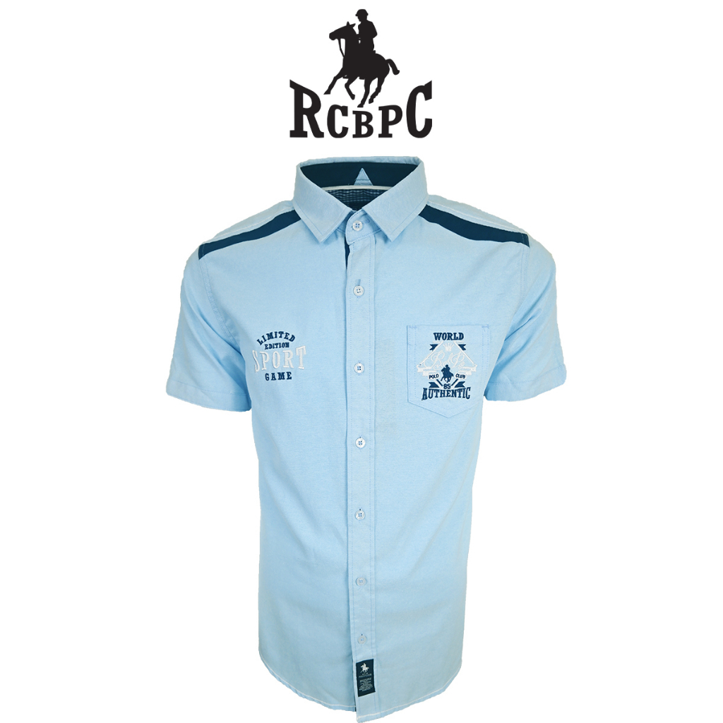 RCBPC Men Blue Regular Short Sleeve Fashion Business Wear PMSSA60073 ...