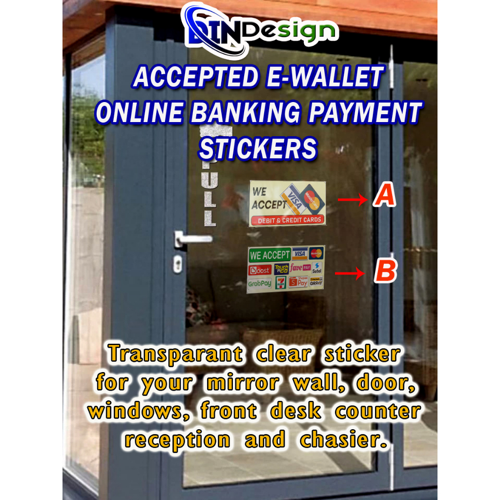E-WALLET ONLINE BANK PAYMENT STICKERS (clear transparant sticker ...
