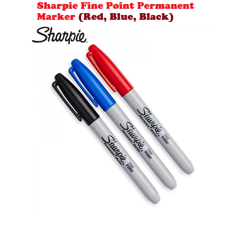 Sharpie Fine Point Permanent Marker (Red, Blue, Black) | Shopee Malaysia