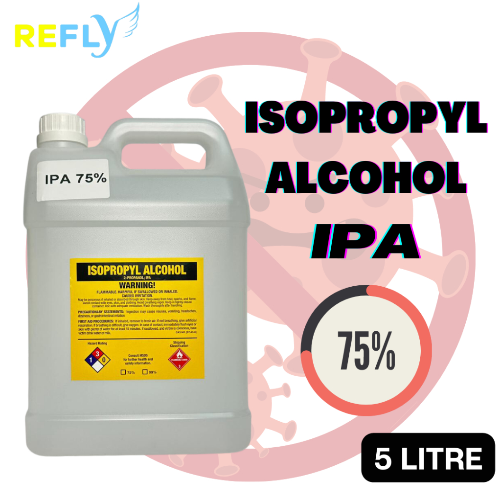 Isopropyl Alcohol IPA 5 Liter 75% 99% Sanitizer Rubbing Alcohol Non ...