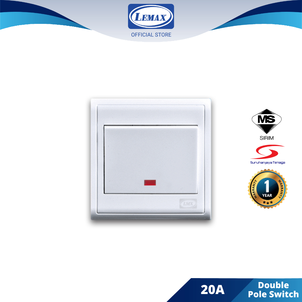 [SIRIM] LMX 20A Double Pole Switch with Neon Aircond DP-920N | Shopee ...