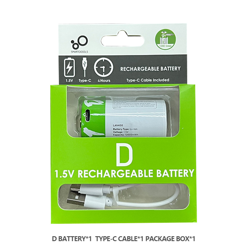 Original USB Type-C Fast Charging Rechargeable Battery AA AAA C2 D1 9V ...