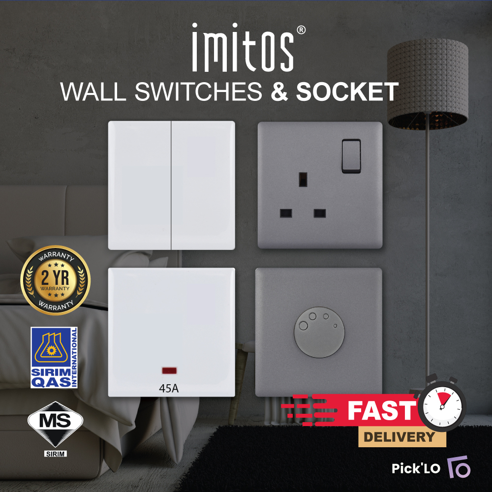 IMITOS SWITCH SWITCHES SOCKET 1/2/3/4 GANG 1/2/3/4 WAY TV TEL BELL ...