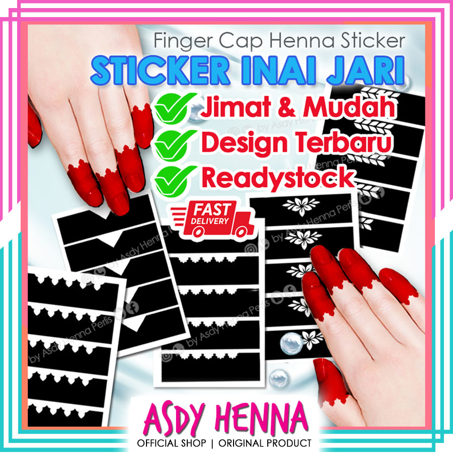 [READYSTOCK] Sticker Inai Jari Finger Cap Celup Pengantin DIY ASDY ...