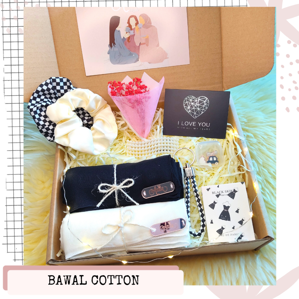 🎁Surprise Gift Box 🎁 Limited Edition Gift Box Tudung Bawal Cotton Plain ...