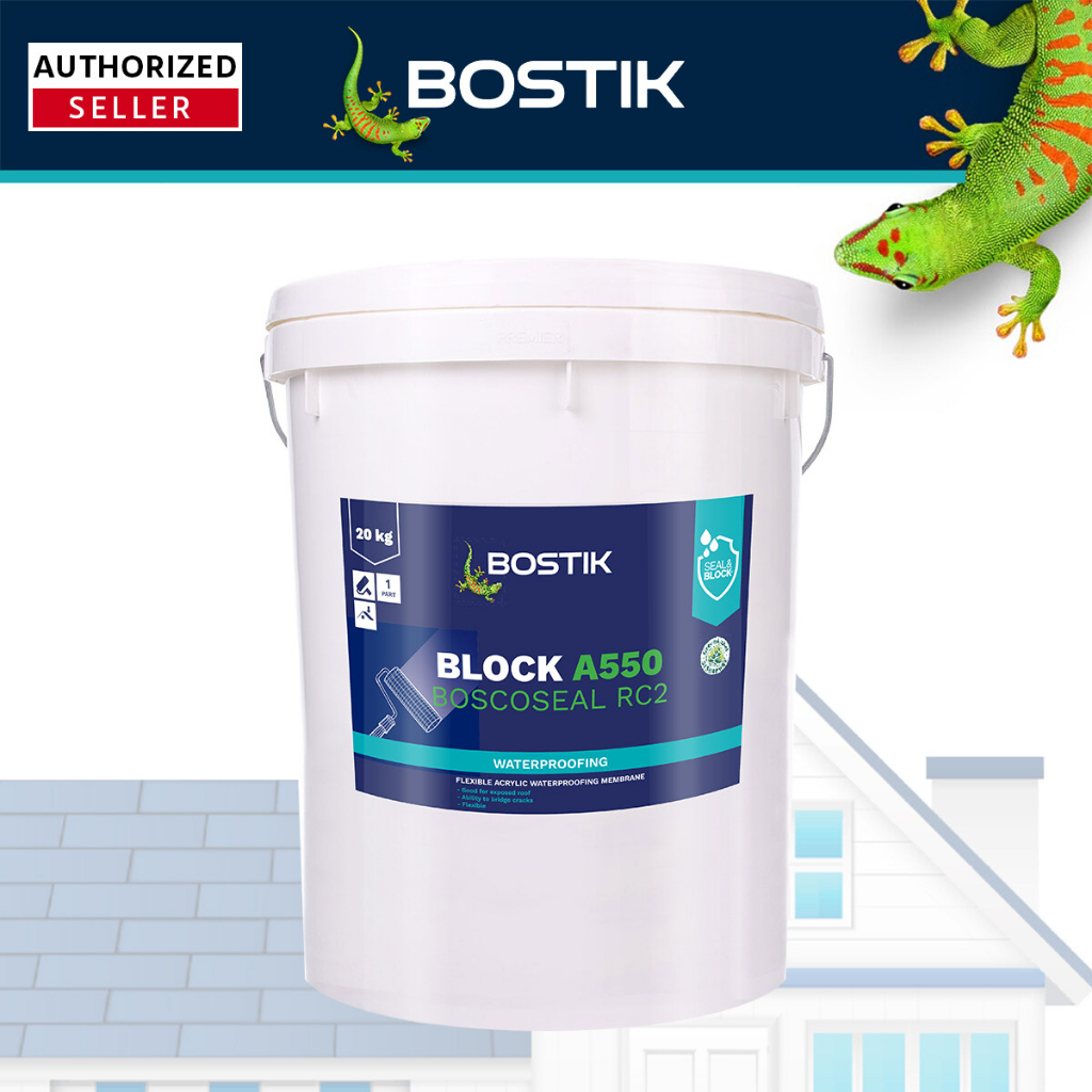 BOSTIK BOSCOSEAL RC2 / BLOCK A550 (20KG) Acrylic Flexible Waterproofing ...