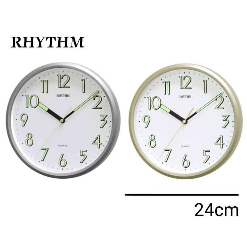 100%ORIGINAL RHYTHM Luminous Analogue Wall Clock CMG727(Jam Dinding ...