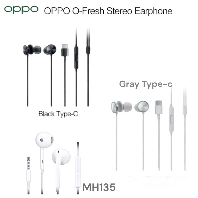 OPPO O-Fresh MH153/MH135 Hi-Res Stereo Earphones Typec Audio jack with ...