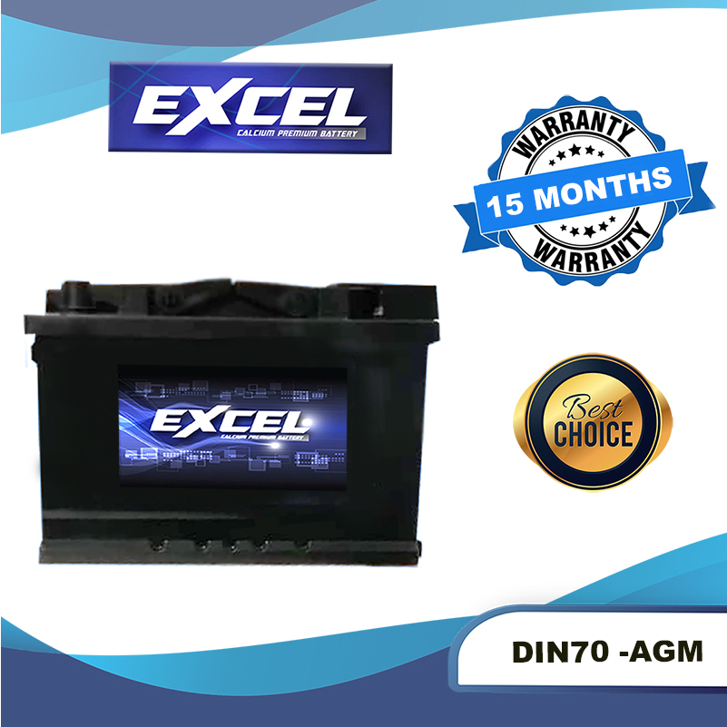 [High Quality] Excel MF DIN70 AGM Bateri Kereta Car Battery for Mini ...