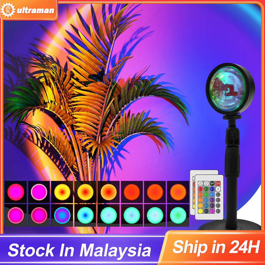 Ultraman Sunset Projection Lamp LED Sunset Light Rainbow Lamp for room ...