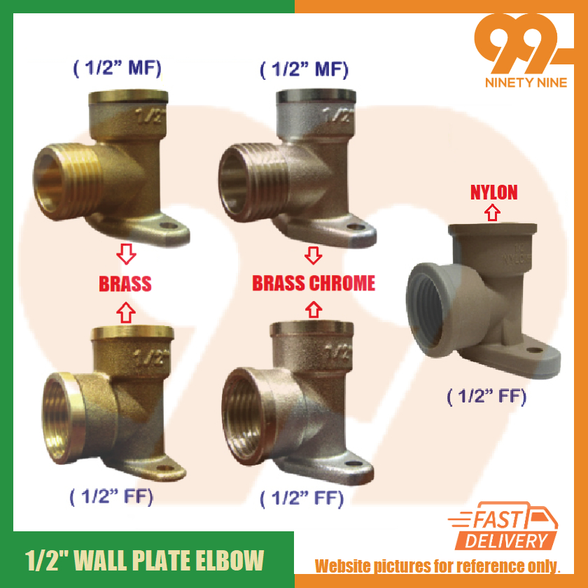 SONO Fitting | 1/2'' Wall Plate Elbow / 15mm Elbow Screw Dinding (M/F ...