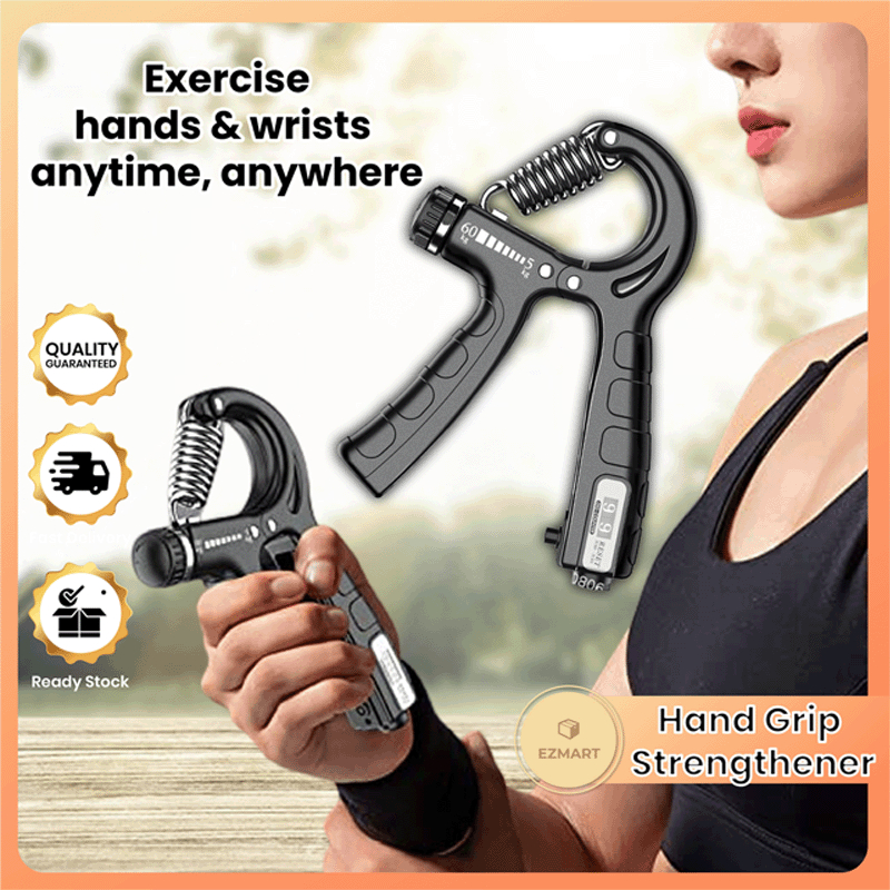 Hand Grip Strengthener Count Wrist Exercise Adjustable Resistant Wrist ...