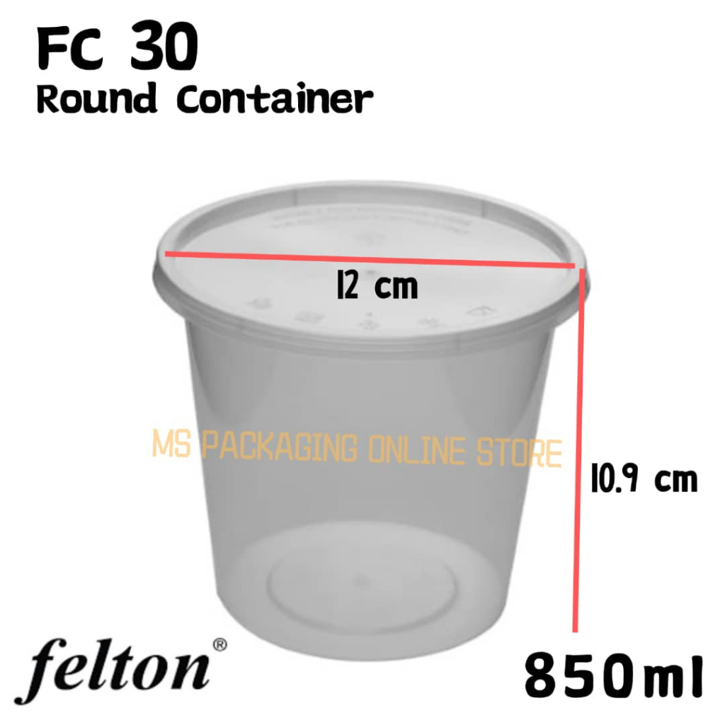 (850ml)Microwavable Round Container FC30 (50set±) Disposable Plastic ...