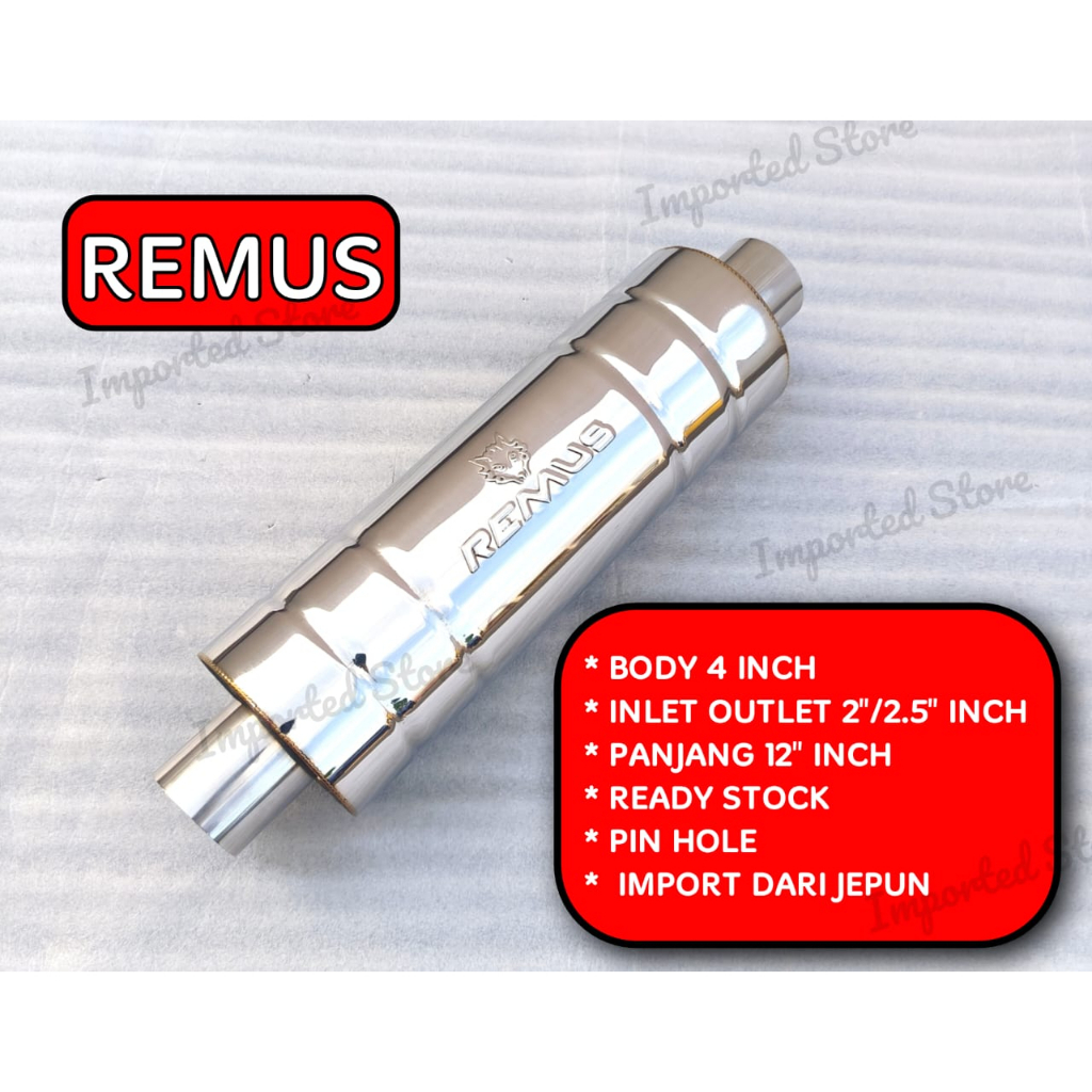 REMUS🔥 Center Sport Muffler, Straight Flow, Bunyi Bass Sport, import ...
