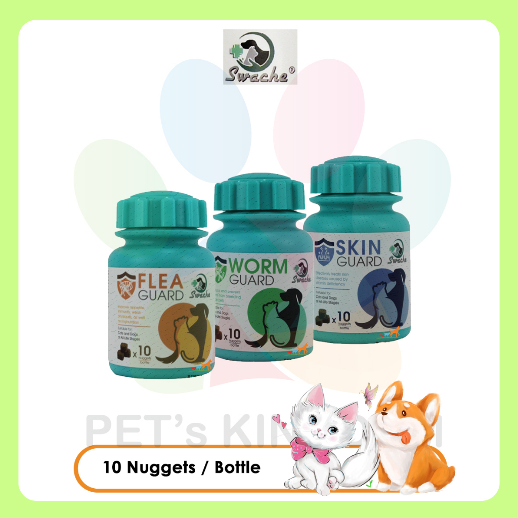 Swache Flea Guard/Worm Guard/Skin Guard {10 Nuggets/Bottle} | Shopee ...