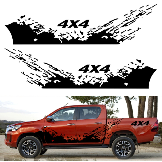 4X4 SIDE BODY STICKER FOR TOYOTA HILUX NISSAN NAVARA ISUZU DMAX AND ALL ...
