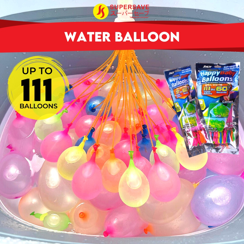 SUPERSAVE 111pcs Water Balloons Quick Filling Self Knot Outdoor Pool ...