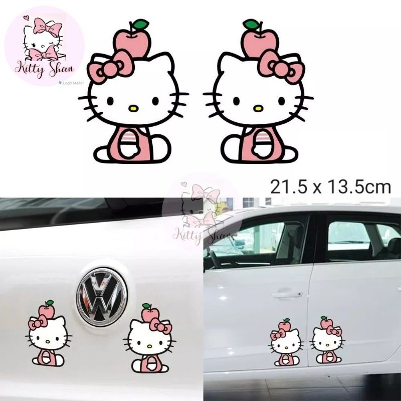 Hello Kitty Car Decals Sticker (21.5cmx13.5cm) - HK KT Pink Apples ...