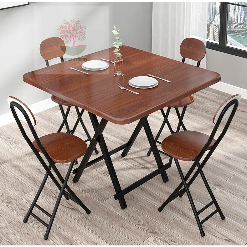 Foldable Square Table Meja Lipat Food Stall Home Dining Table Meja ...