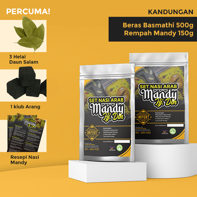 Set Rempah Nasi Arab Mandy HJ Din Ayam, Rempah Import dari Mesir (Ready ...
