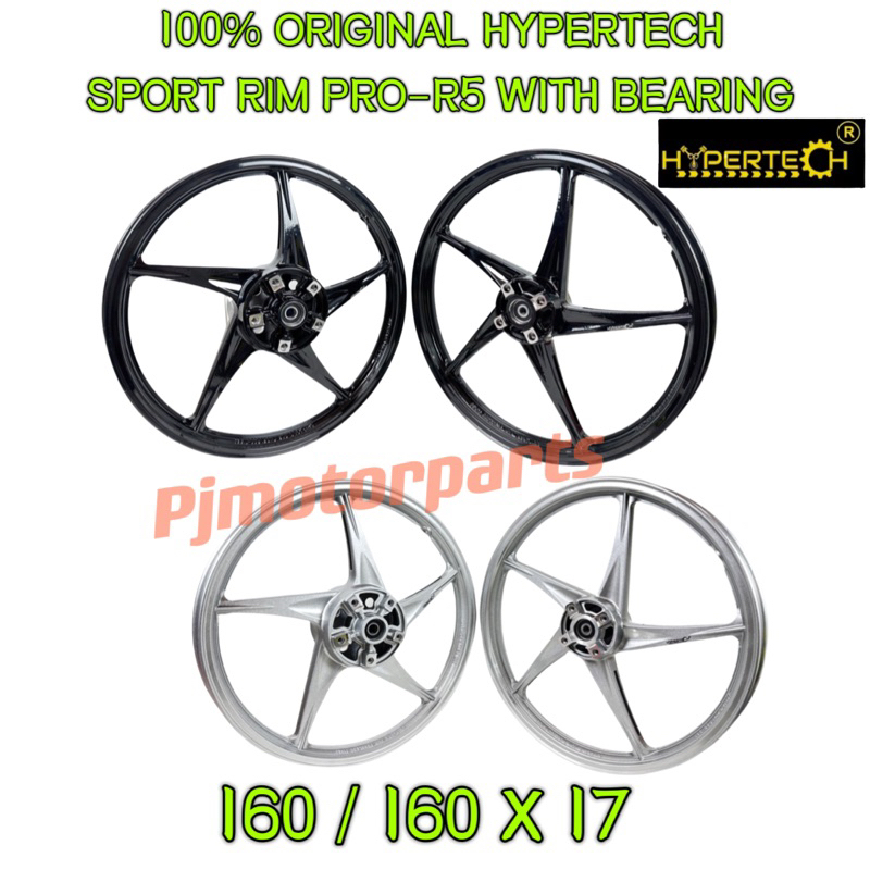 YAMAHA Y16ZR Y16 Y15ZR Y15 V1 V2 (100% ORIGINAL HYPERTECH)(1 SET) BLACK & SILVER 160/160 X 17 ...