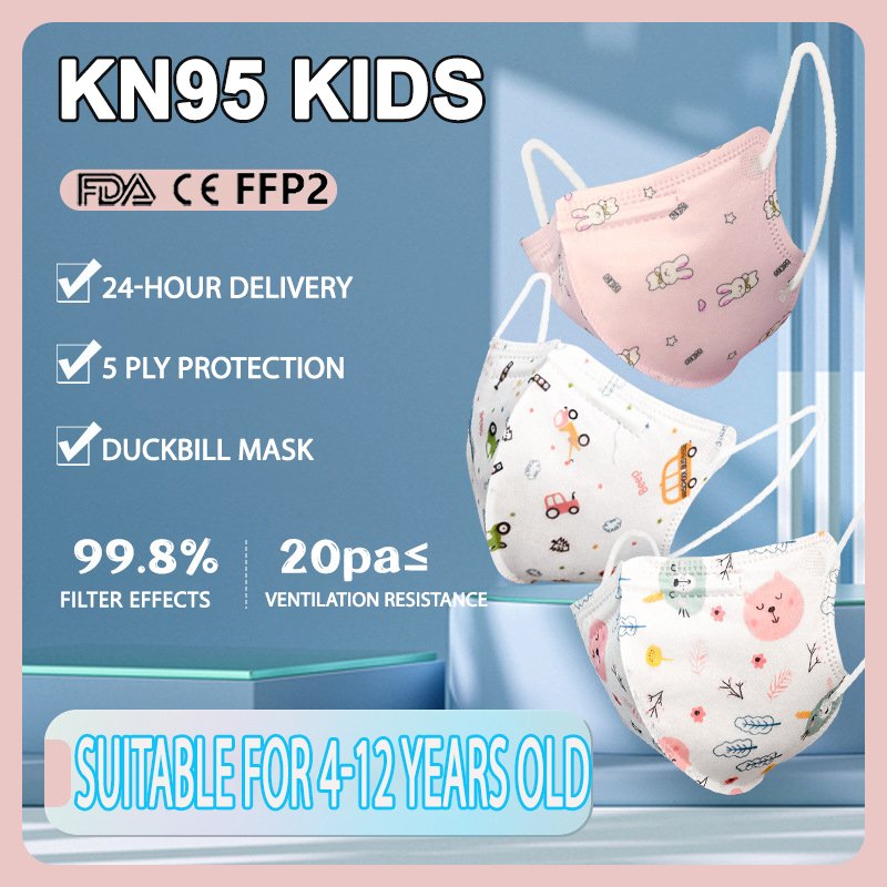 (FOR KIDS)50PCS KN95 Mask for Kids 5ply Protective duck bill ...