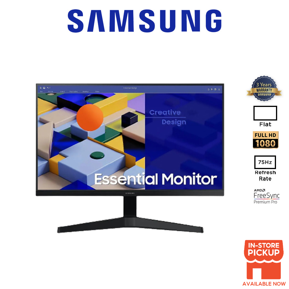 Samsung 22" / 24" Essential Monitor S3 (FHD/75Hz/5ms/ Eye Care /AMD ...