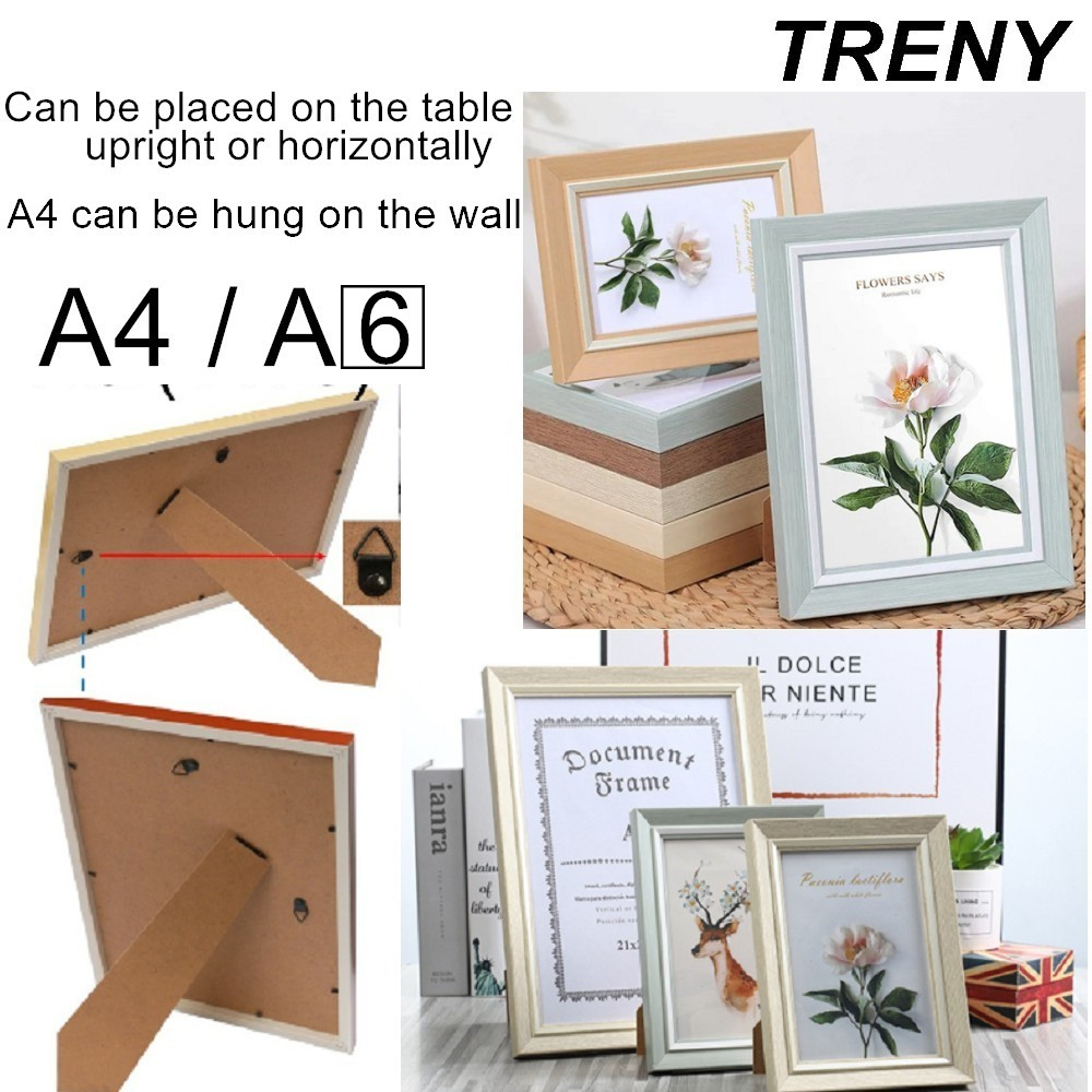 TRENY Wall Photo Frame Stand Home Decor 4R A4 Frem Gambar Bingkai ...