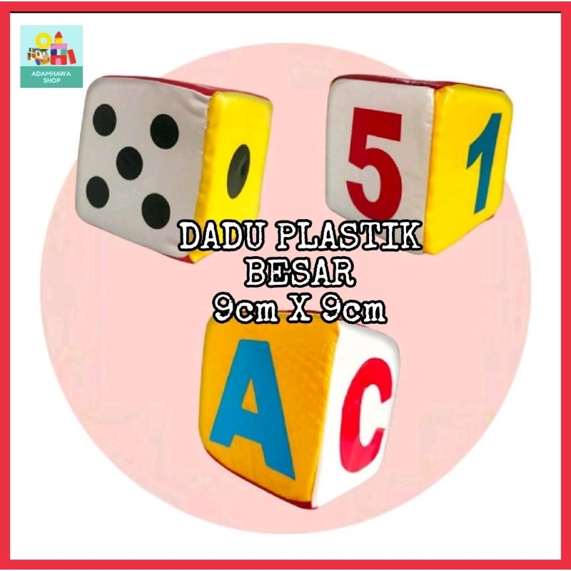 ADAMHAWA Dadu Plastik Besar | Dadu Kain Besar | Dice | Educational Toys ...