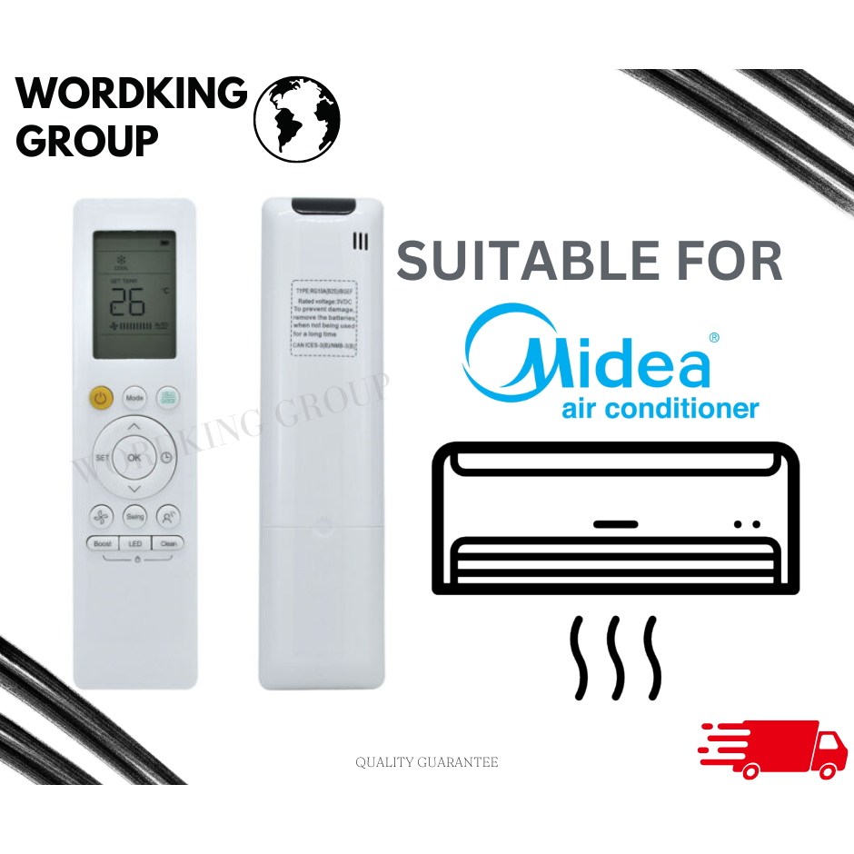 RG10A(B2S)/BGEF MIDEA AIR-CONDITIONER AIRCOND REMOTE CONTROL | Shopee Malaysia