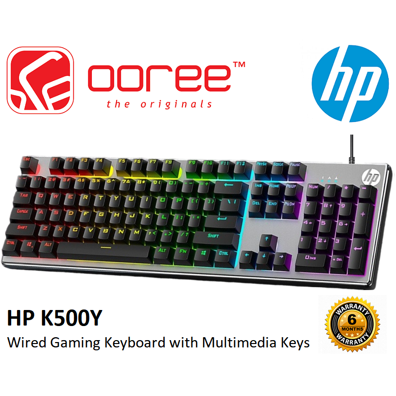 HP K500F / K500Y MEMBRANE USB WIRED GAMING KEYBOARD WITH LED BACKLIGHT ...