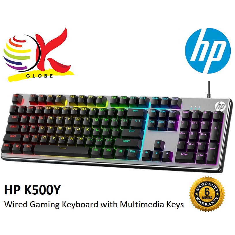 HP K500F / K500Y MEMBRANE USB WIRED GAMING KEYBOARD WITH LED BACKLIGHT ...