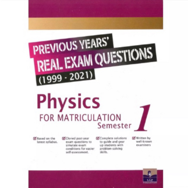 PAST YEAR QUESTIONS PHYSICS MATRICULATION (SEM 1) | Shopee Malaysia