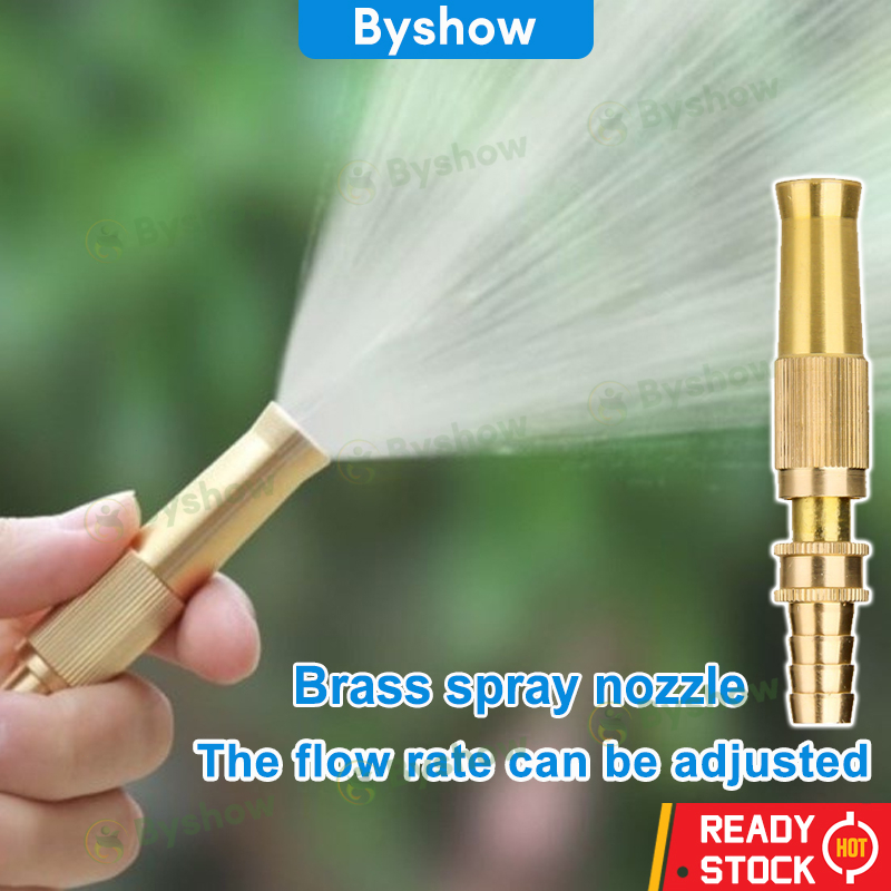 【Byshow】Solid Brass Adjustable Spray Nozzle With Hose Plug Pipe ...