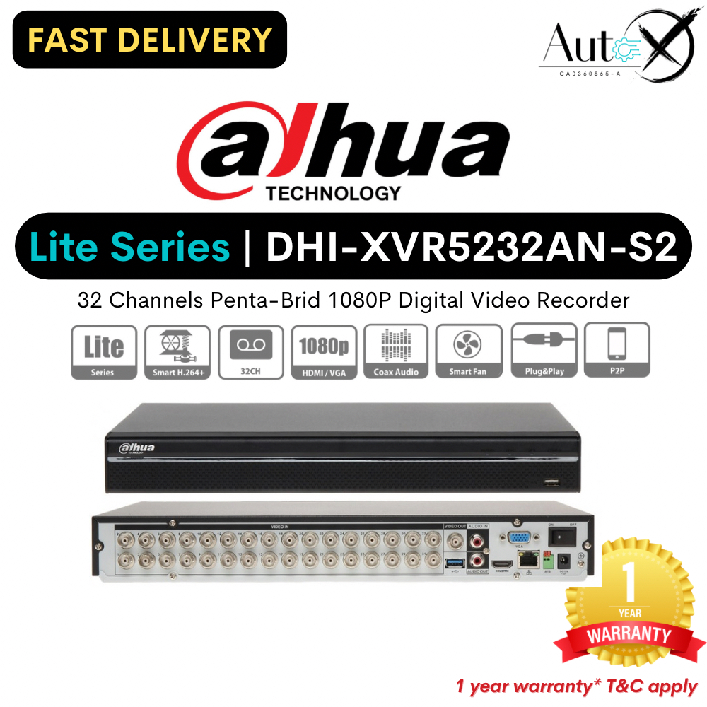 DAHUA Lite Series DHI-XVR5232AN-S2 (32 Channel Penta-brid 1080P Digital ...