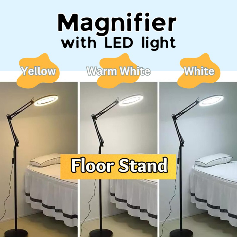 8X Magnifying Glass With LED Light (Floor Stand) / Light Magnifier ...